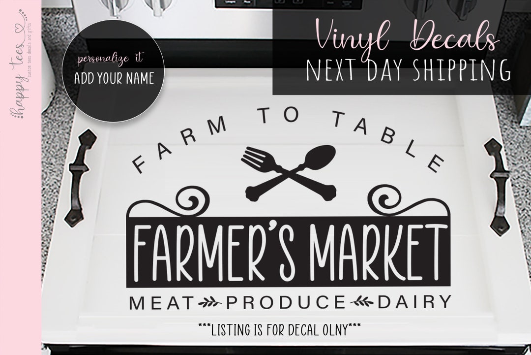 Farm to Table Farmers Market Decal Family Name Noodle - Etsy