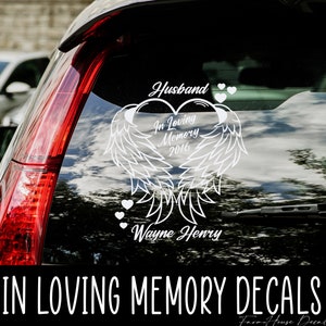 In Loving Memory Angel Wings Decal | Family Memorial Decal | Beloved ...