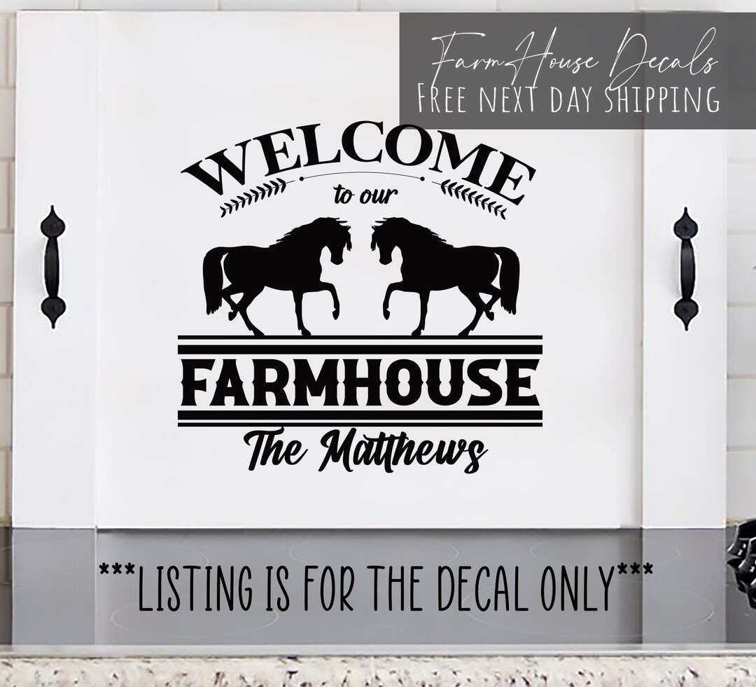 Welcome to Our Farmhouse Decal | Family Name | Noodle Board Sticker ...