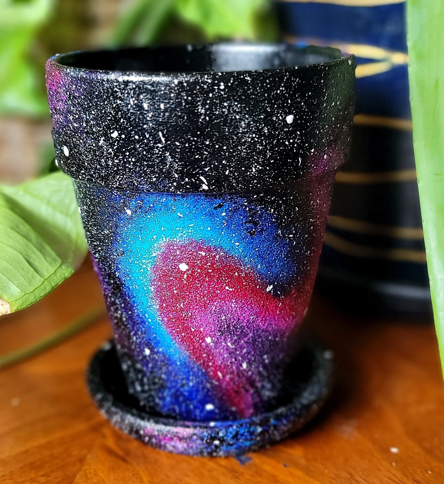 Flower Pots, Painted Pot, Terracotta, Galaxy Art, Space Decor, Galaxy ...