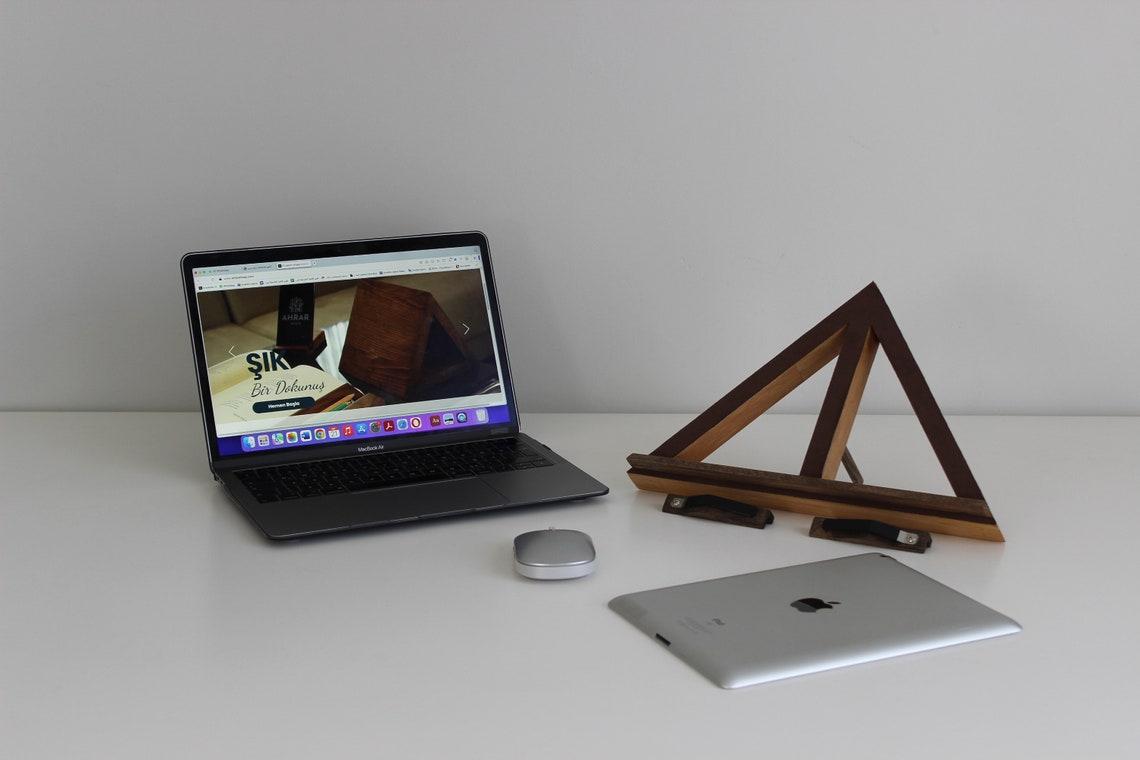 Adjustable Tiered Computer Stand With Built-in Book Reader - Etsy