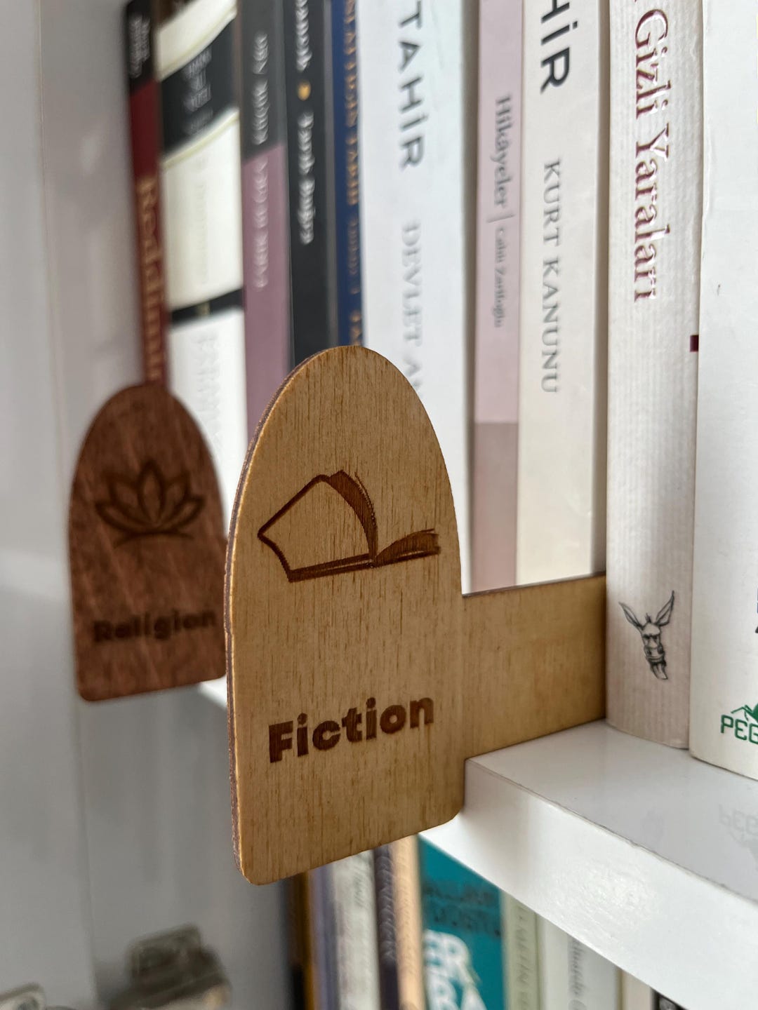 Personalized Library Shelf Labels, Bookshelf Dividers, Genre Organizers ...