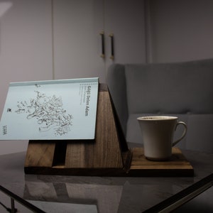 Walnut Triangle Bookmark, Multi Functional Book Holder, Laptop Holder ...