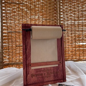 Personalized Magnetic Wooden Notepad Holder, Rustic Wooden Paper Roll ...