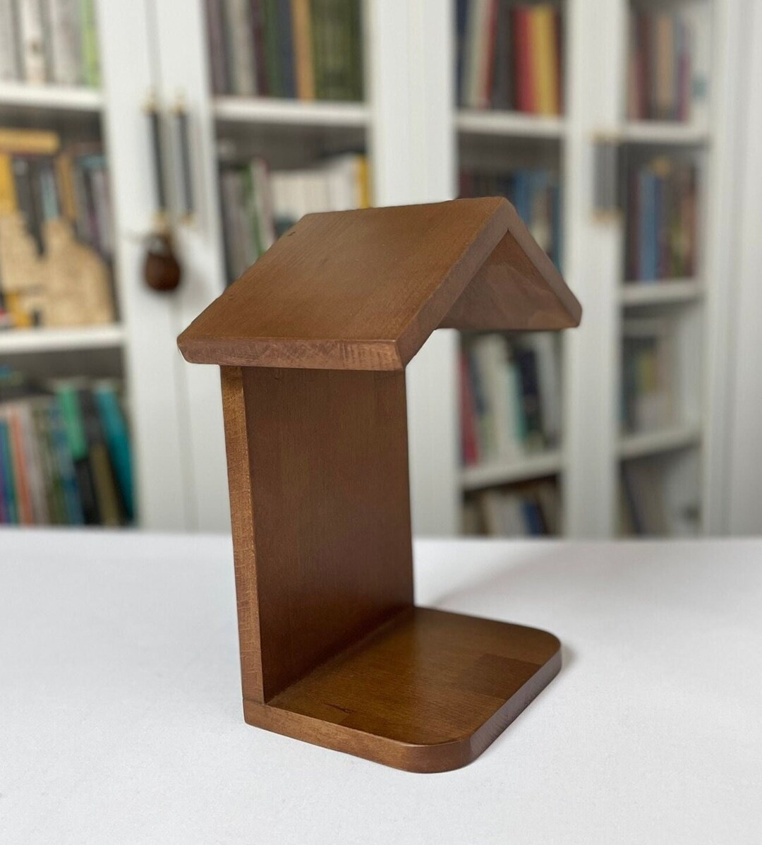 Walnut Wood Book Display Shelf and Book Rest, Book Holder & Book Stack ...
