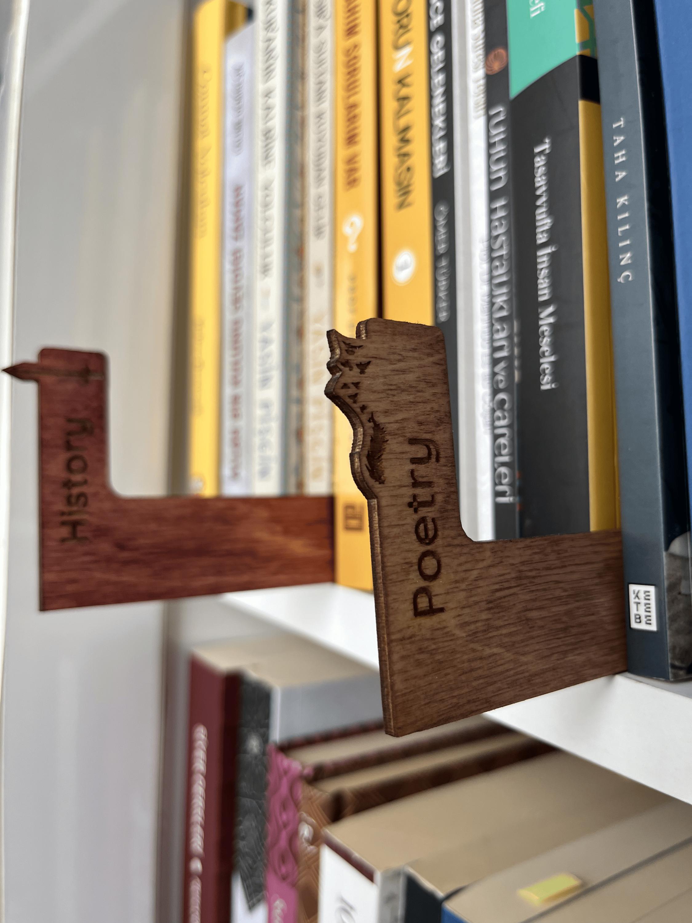 Book Shelf Dividers - Custom Set Genre Organizers for Libraries and ...