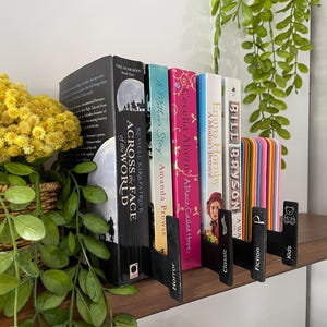 Book Shelf Dividers - Custom Set Genre Organizers for Libraries and ...