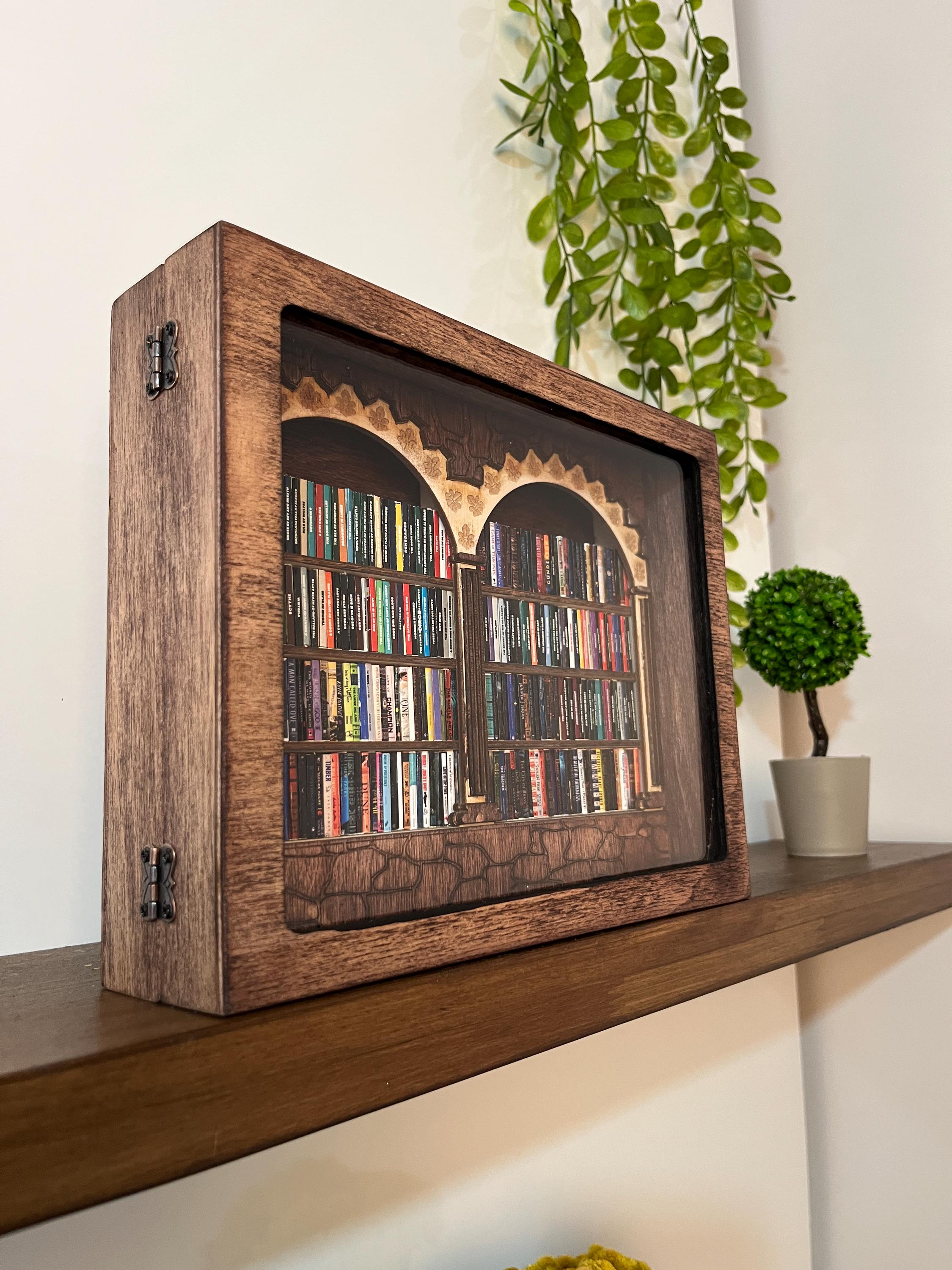 Anxiety Bookshelf Shadow Box With Mini Books, Custom Book Shelf Decor ...