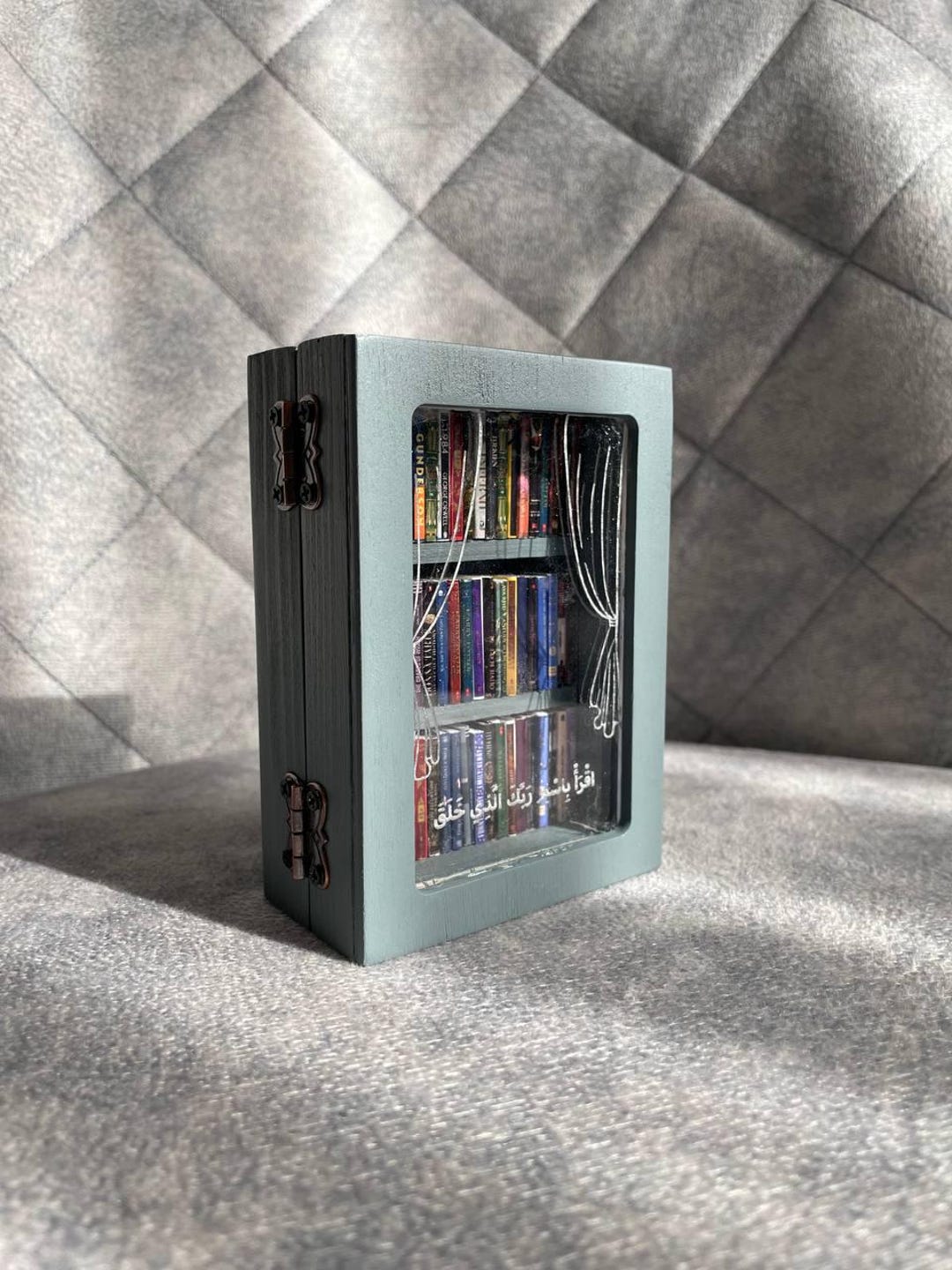 Anxiety Miniature Bookshelf With Mini Books, Wooden Mini Bookcase ...