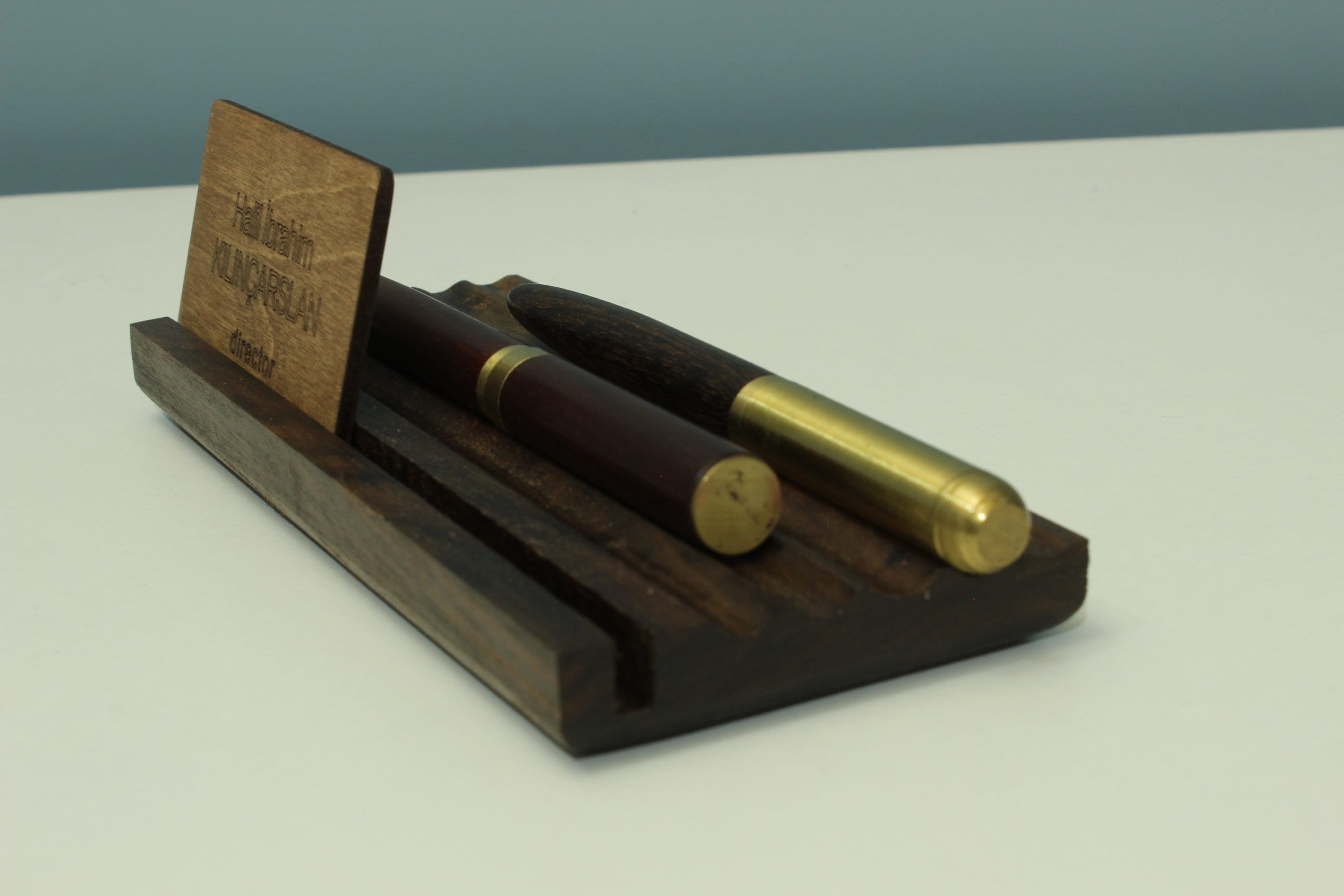 Premium Wooden Pen Tray With Card Stand Walnut Office Tray - Etsy