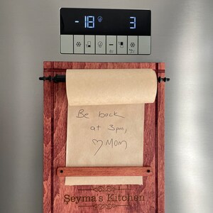 Personalized Magnetic Wooden Notepad Holder, Rustic Wooden Paper Roll ...