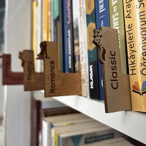 Book Shelf Dividers - Custom Set Genre Organizers for Libraries and ...