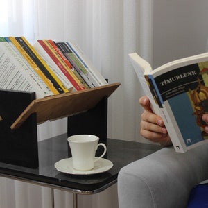 Desktop Bookshelf: Engraved Wooden Book and Magazine Rack, Functional ...