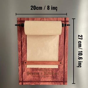 Personalized Magnetic Wooden Notepad Holder, Rustic Wooden Paper Roll ...