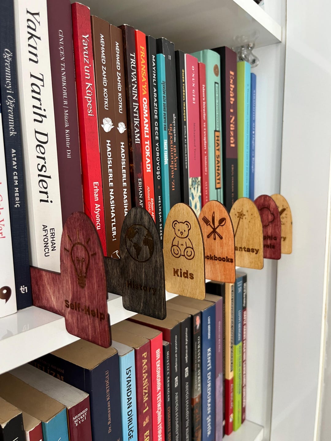 Customized Bookshelf Dividers: Library Organizers, Genre Labels & Book ...