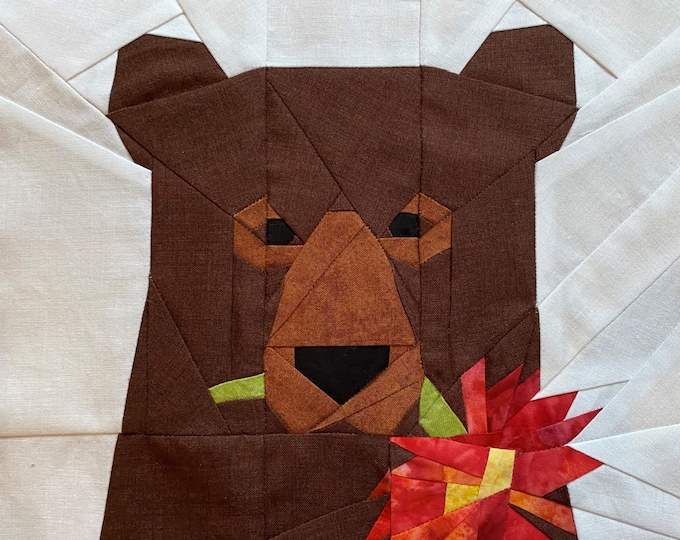Bear Paper Pieced Block Pattern in PDF - Etsy Denmark
