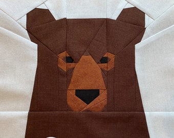 Animal Quilt Pattern, Flower Bear, Foundation Paper Piecing Pattern, PDF Sewing Pattern, Bear ...