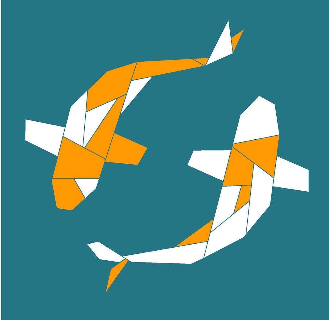Koi Fish Paper Piecing Pattern, Carp, Koi Quilt Block Pattern, PDF ...
