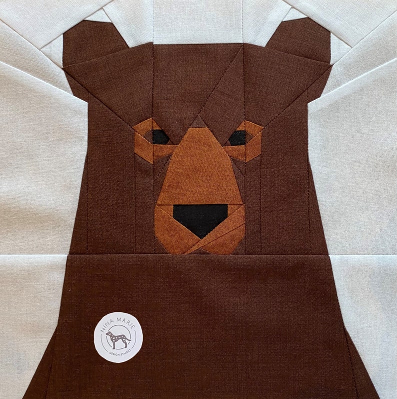 Bear Foundation Paper Piecing Pattern, Bear FPP, Animal PDF Sewing ...