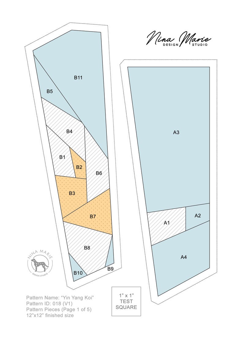 Koi Fish Paper Piecing Pattern, Carp, Koi Quilt Block Pattern, PDF ...