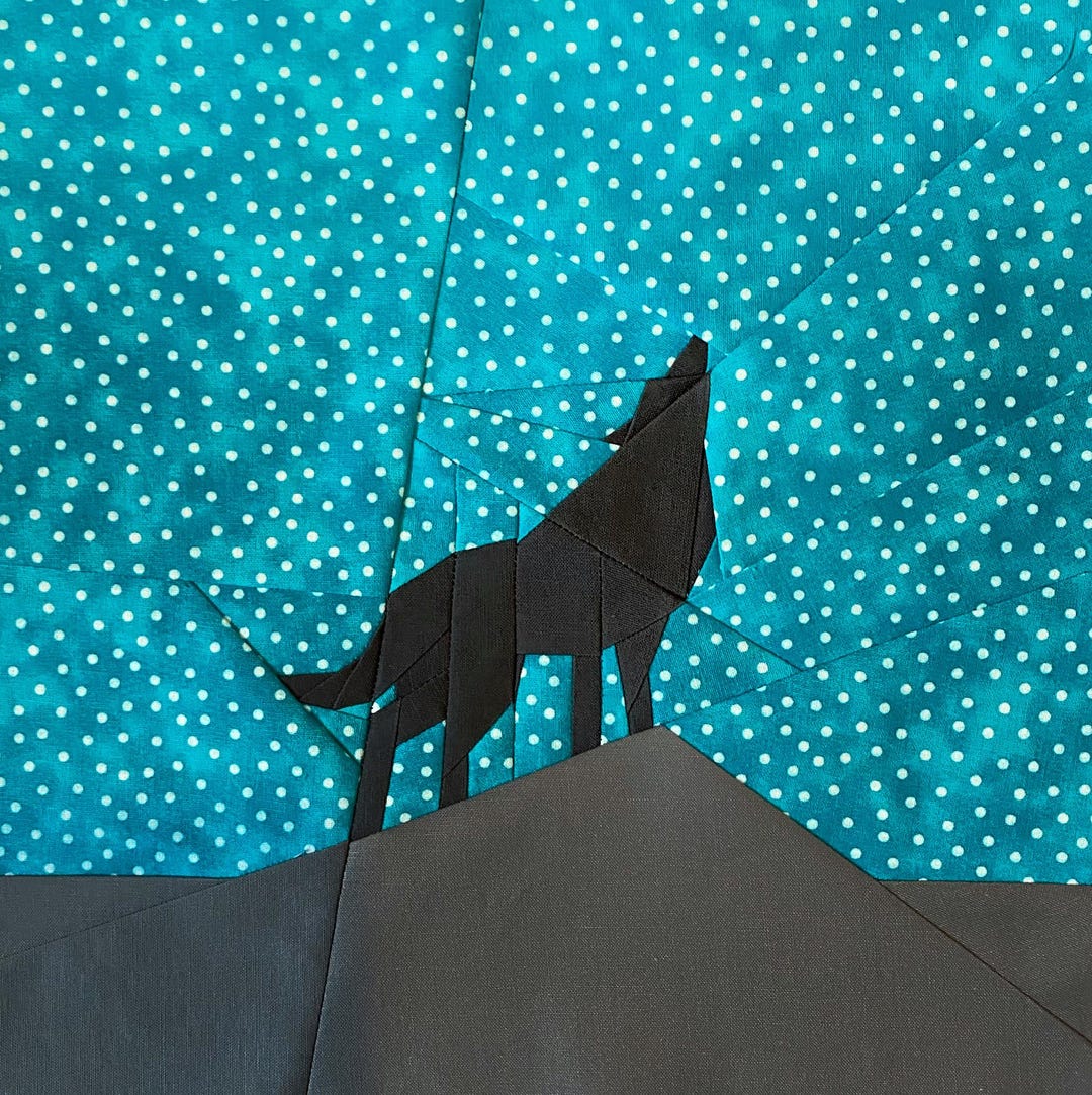 Animal Quilt Pattern, Wolf, Foundation Paper Piecing Pattern, PDF ...