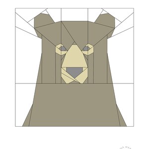 Bear Foundation Paper Piecing Pattern, Bear FPP, Animal PDF Sewing ...