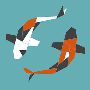 Koi Fish Paper Piecing Pattern, Carp, Koi Quilt Block Pattern, PDF ...