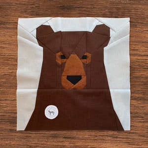 Bear Foundation Paper Piecing Pattern, Bear FPP, Animal PDF Sewing ...