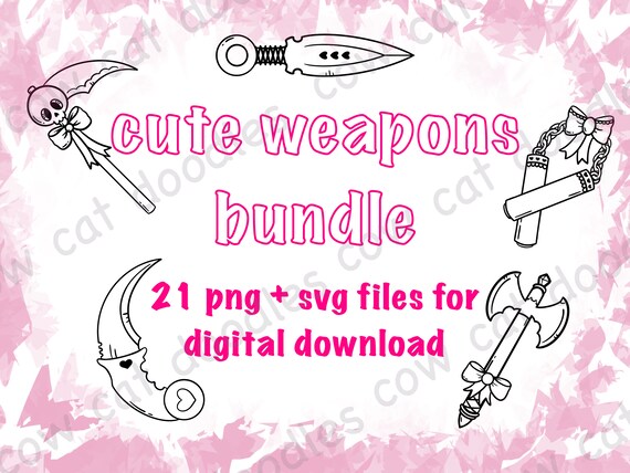 Cute Weapons Bundle 21 Creepy Cute Kawaii Weapon - Etsy