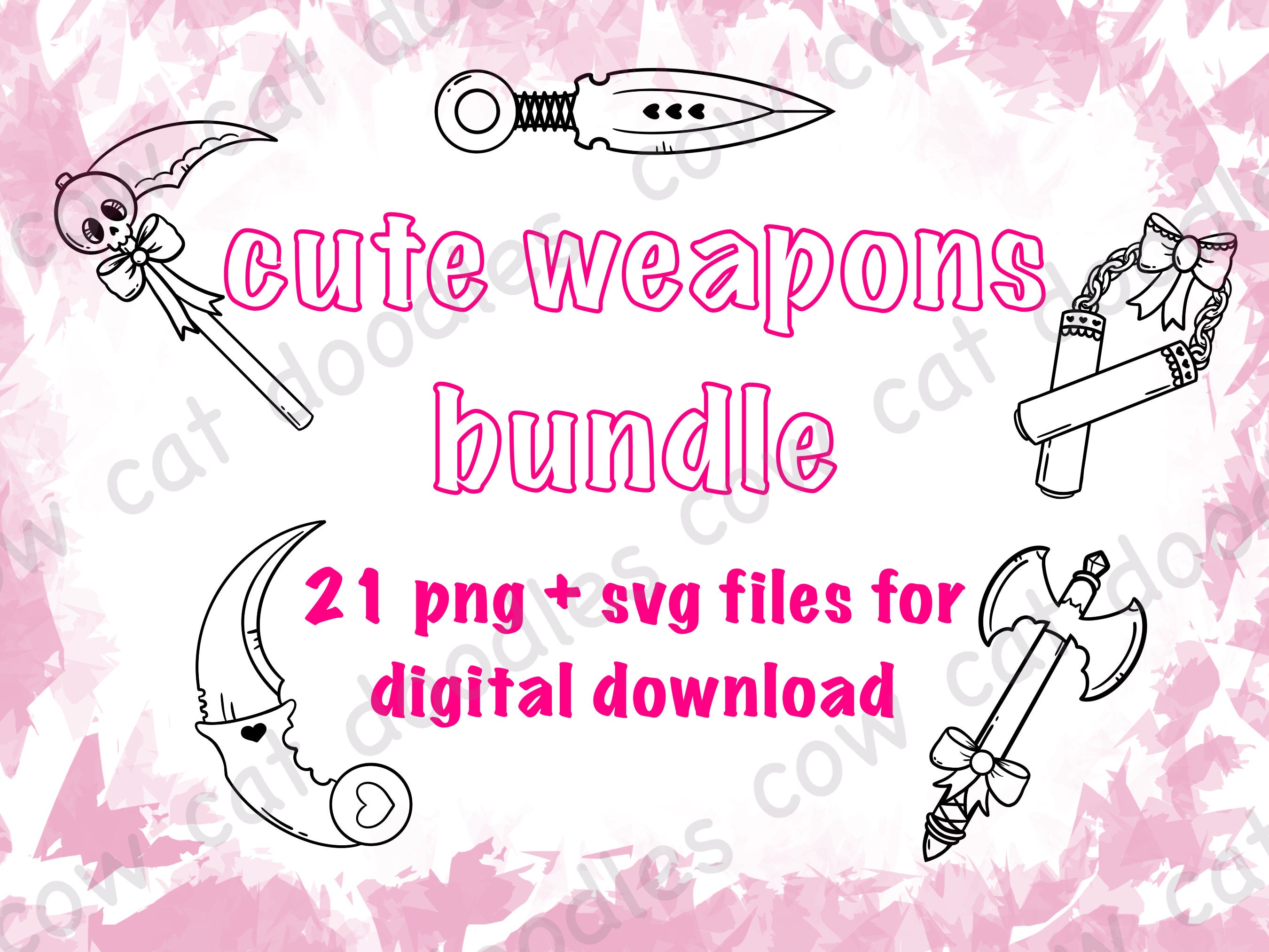 Cute Weapons Bundle 21 Creepy Cute Kawaii Weapon - Etsy