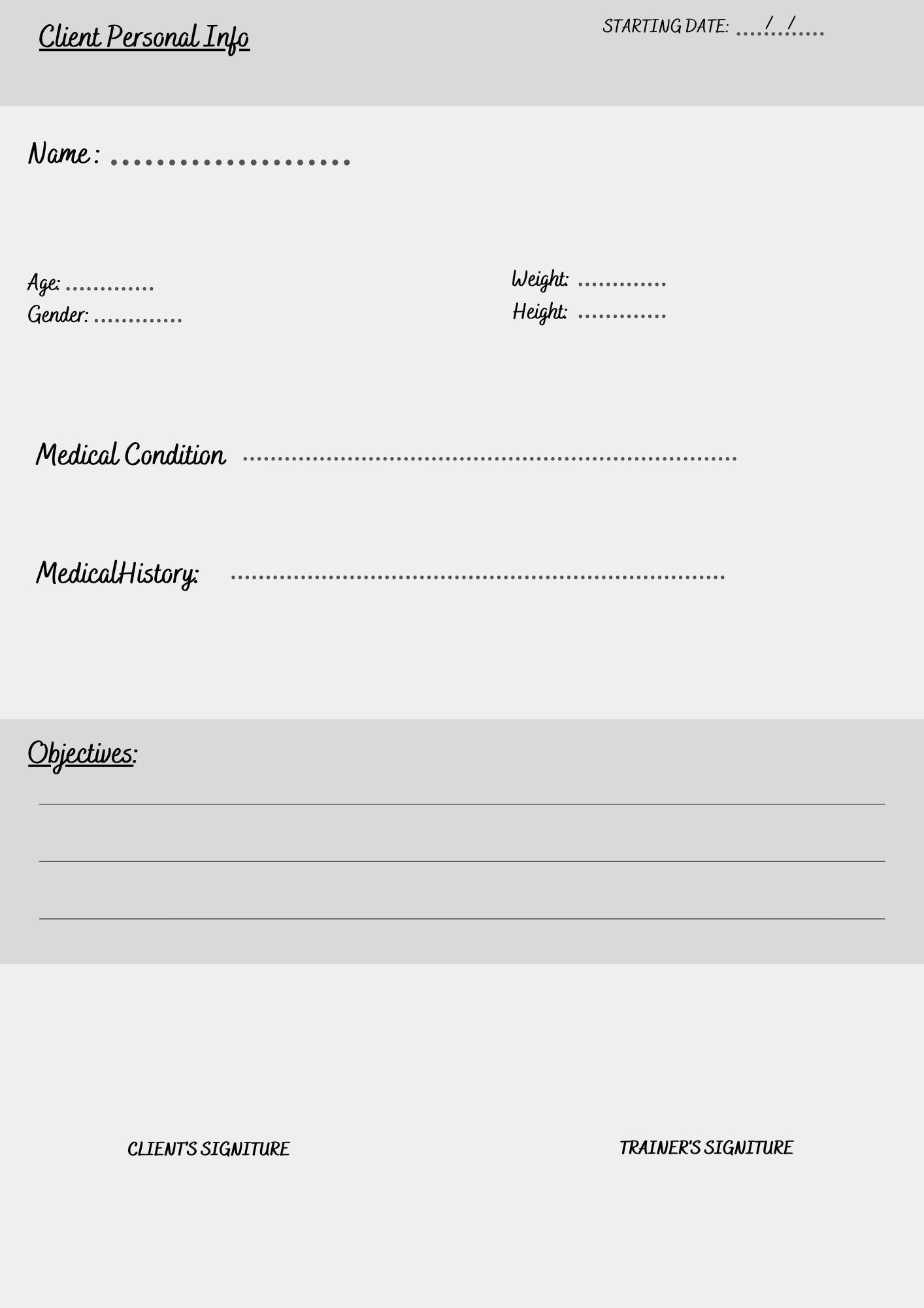 Printable Personal Trainer Planner - Etsy