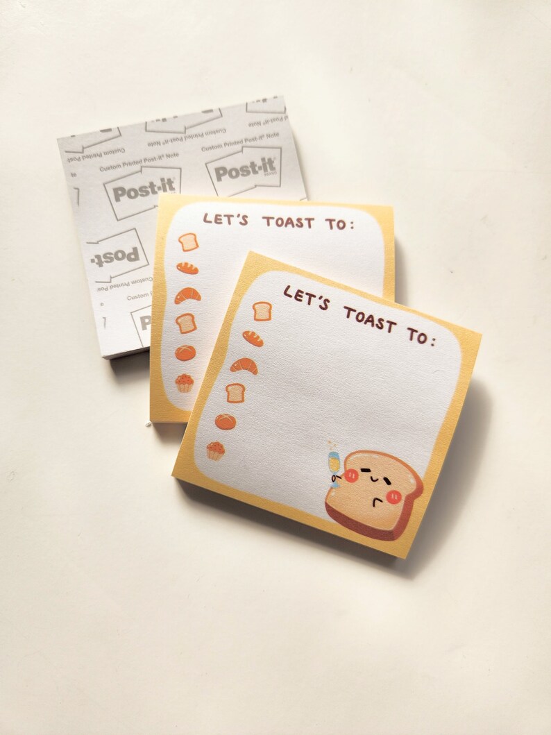 Coffee and Toast Sticky Notes/ Cosy Bakery Cafe Theme/ Cute Office ...