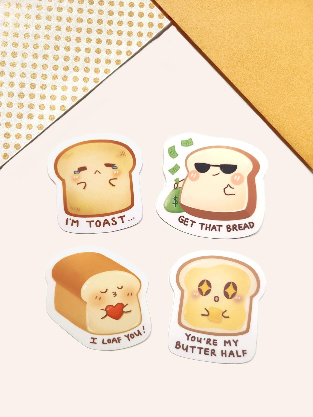 Cute Toast Pun Stickers - SET 2 / Individual and Sets / Kawaii Sticker ...