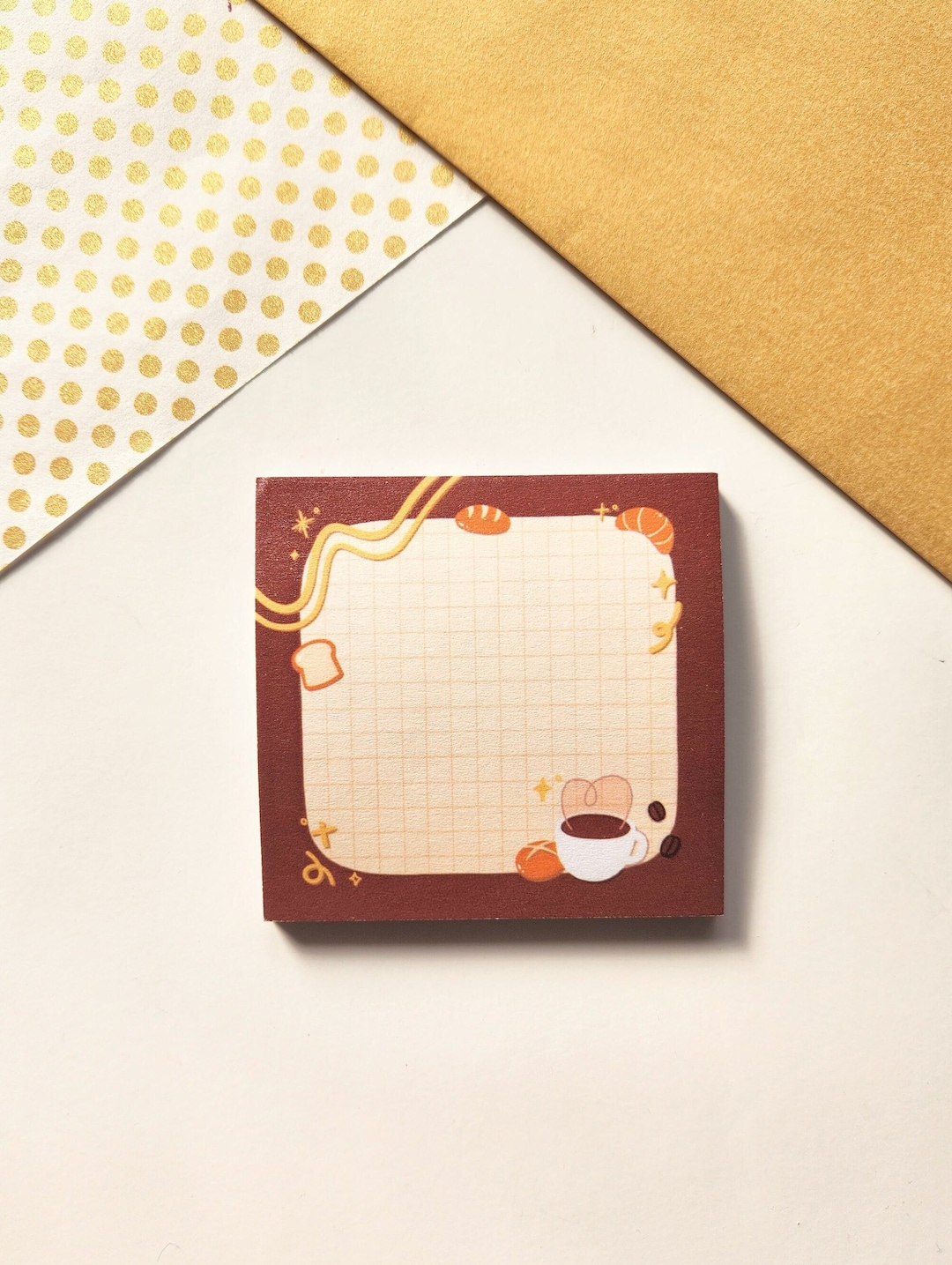 Coffee and Toast Sticky Notes/ Cosy Bakery Cafe Theme/ Cute Office ...