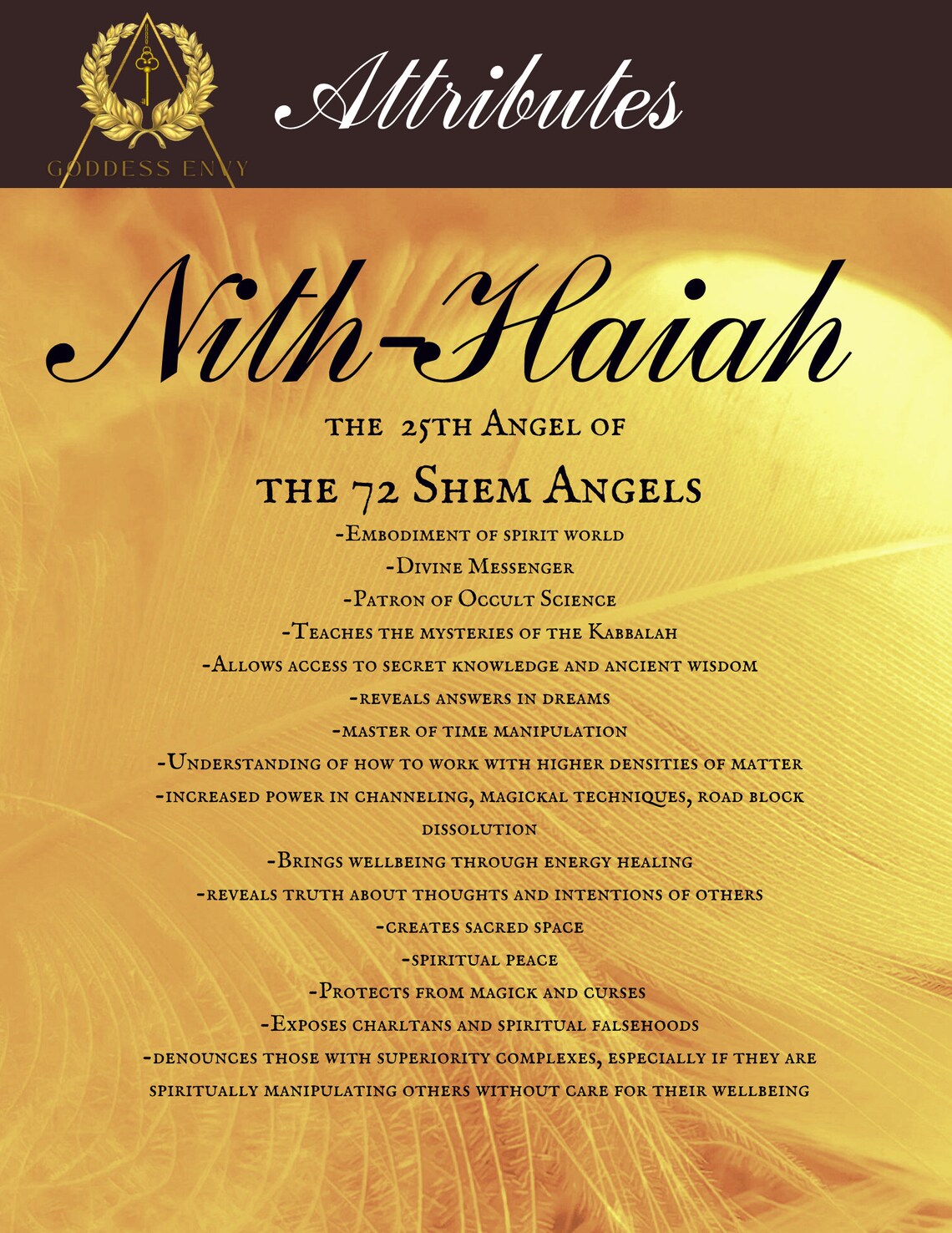 Shem Angel NITH-HAIAH from the 72 Angel Attunements Series a - Etsy ...