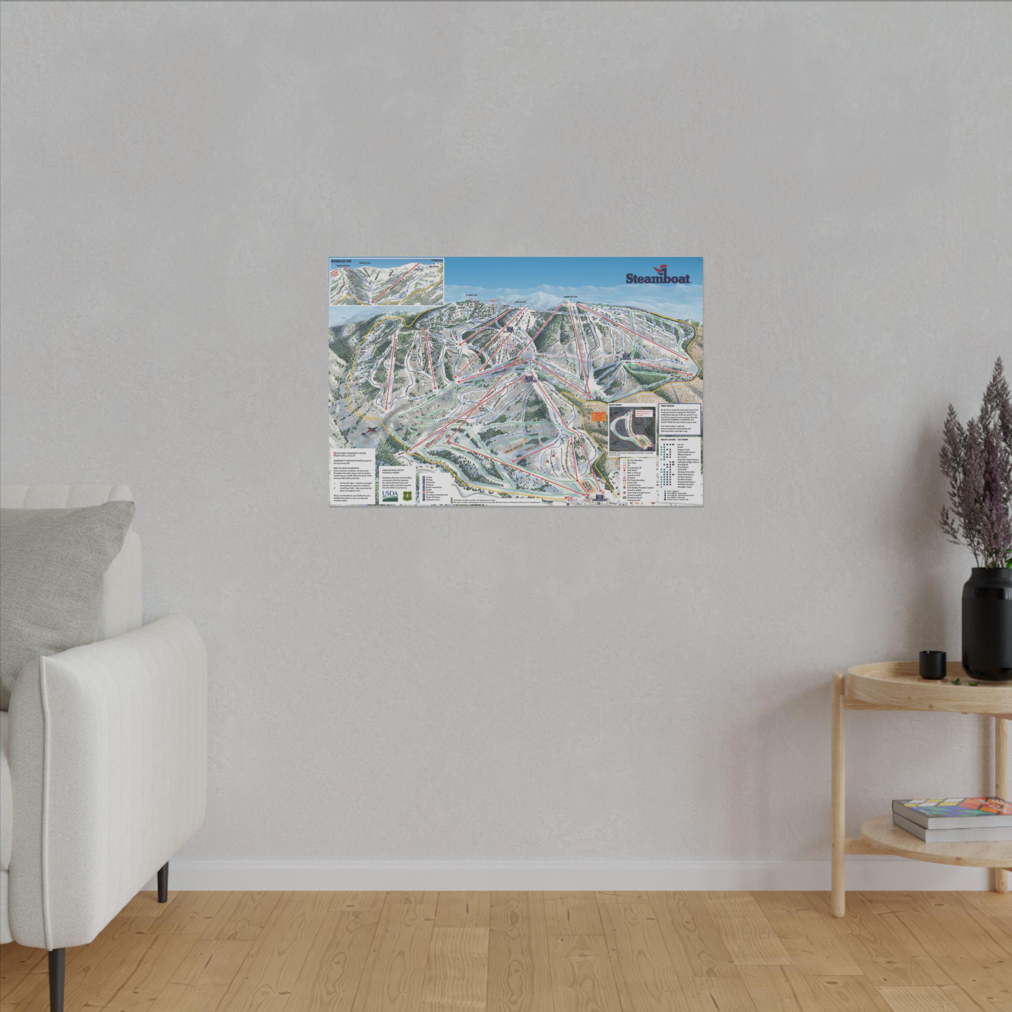 Steamboat Ski Resort Map Canvas Print, Chill Vibe Wall Art, Perfect for ...