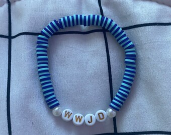 Wwjd Bracelet| Preppy Clay Bead What Would Jesus Do| Hwlf Preppy Clay ...
