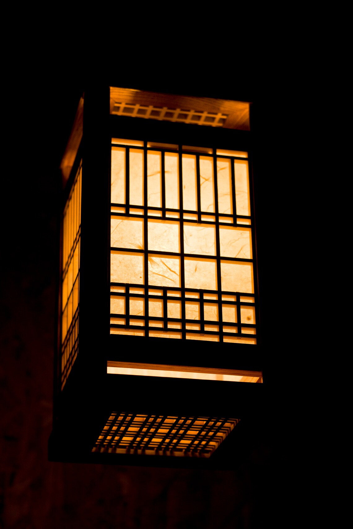 Japanese-style Hanging Night Light Lantern Made of Wood and - Etsy