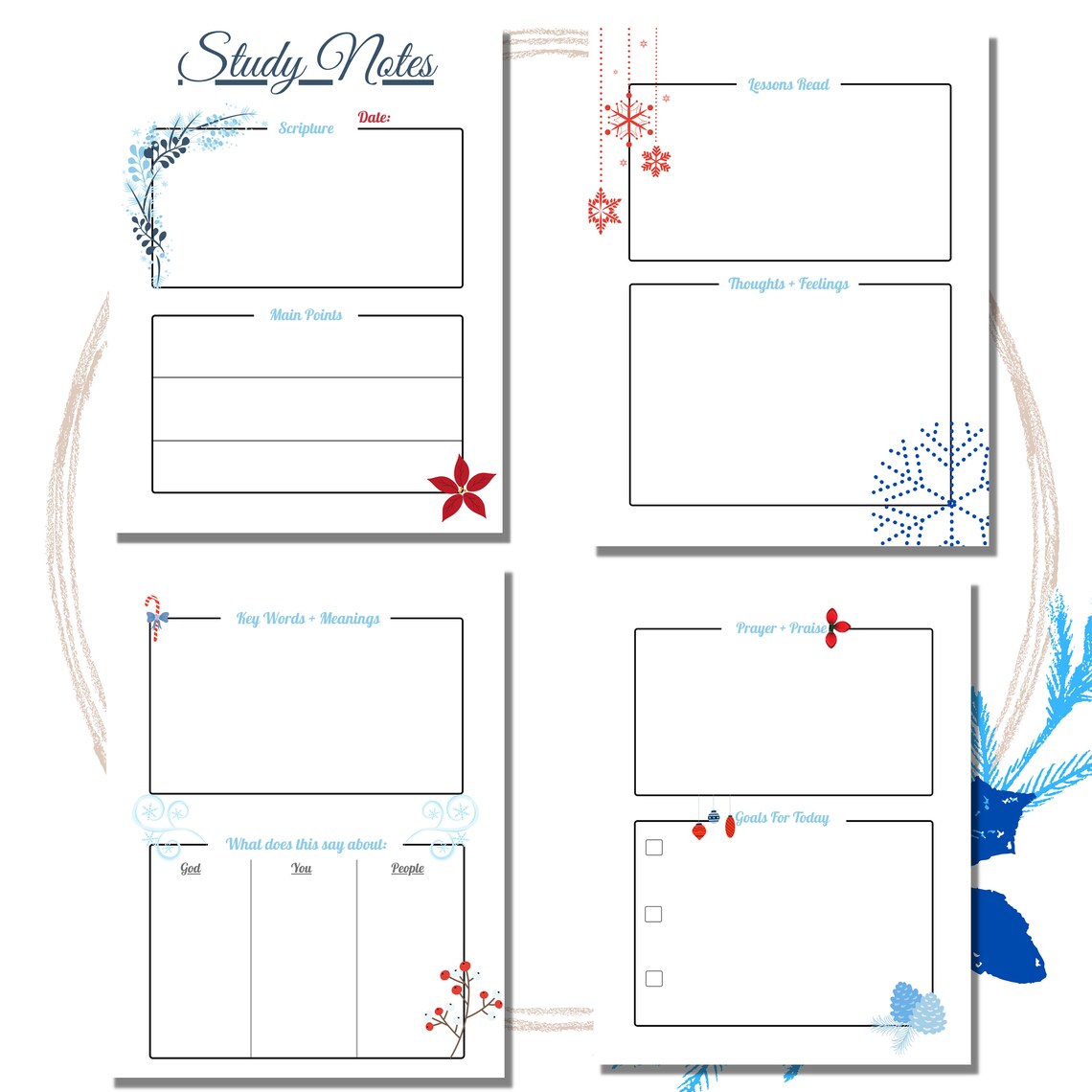 Winter Themed Printable Bible Study and Devotional Sheet - Etsy