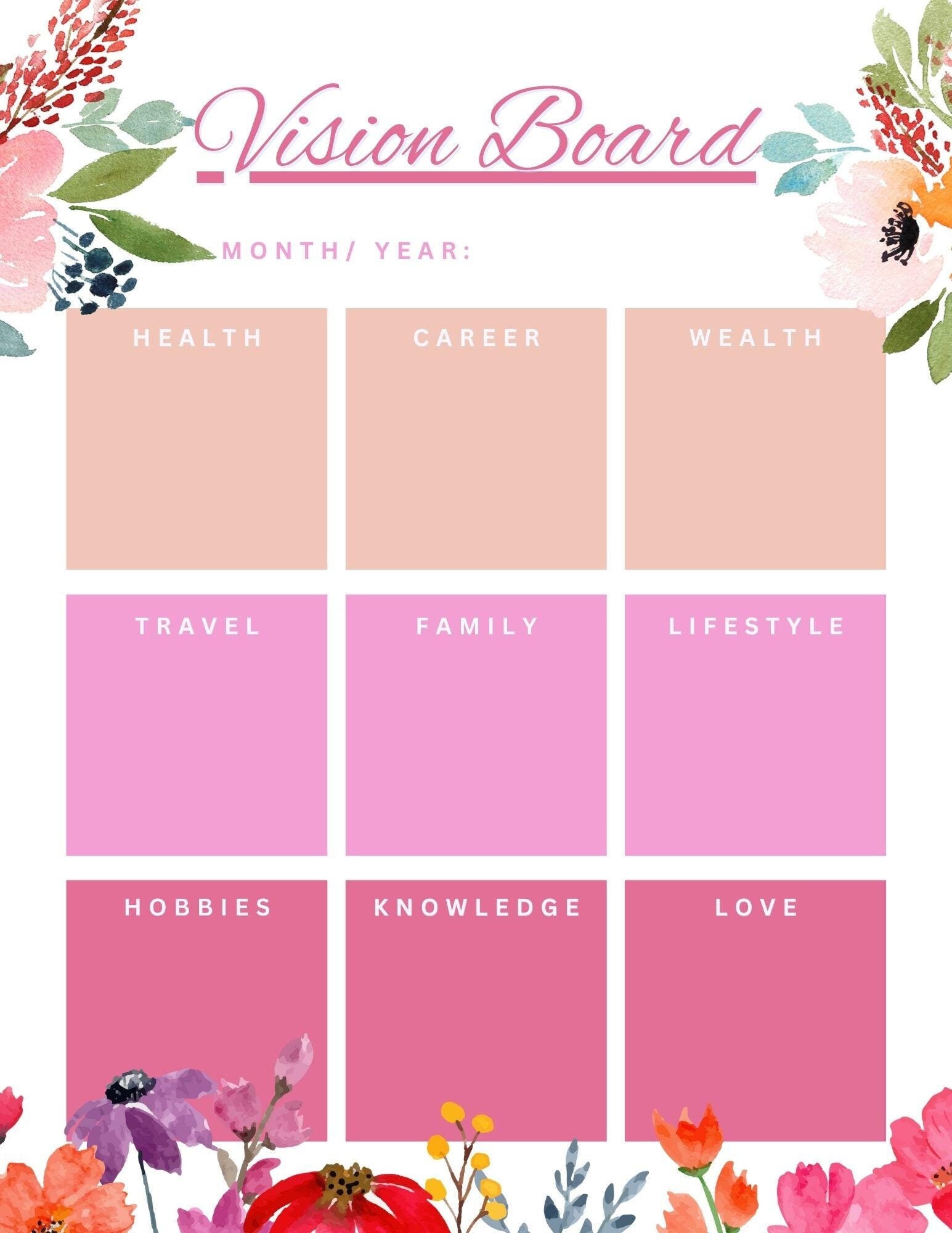 Wholeness Vision Board! for Monthly or Yearly Plan - Personalized Board ...