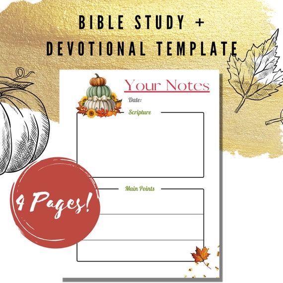 Fall Themed Printable Bible Study and Devotional Sheet in - Etsy