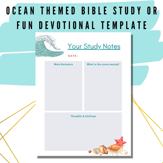 Ocean Themed Printable Bible Study and Devotional Sheet in - Etsy