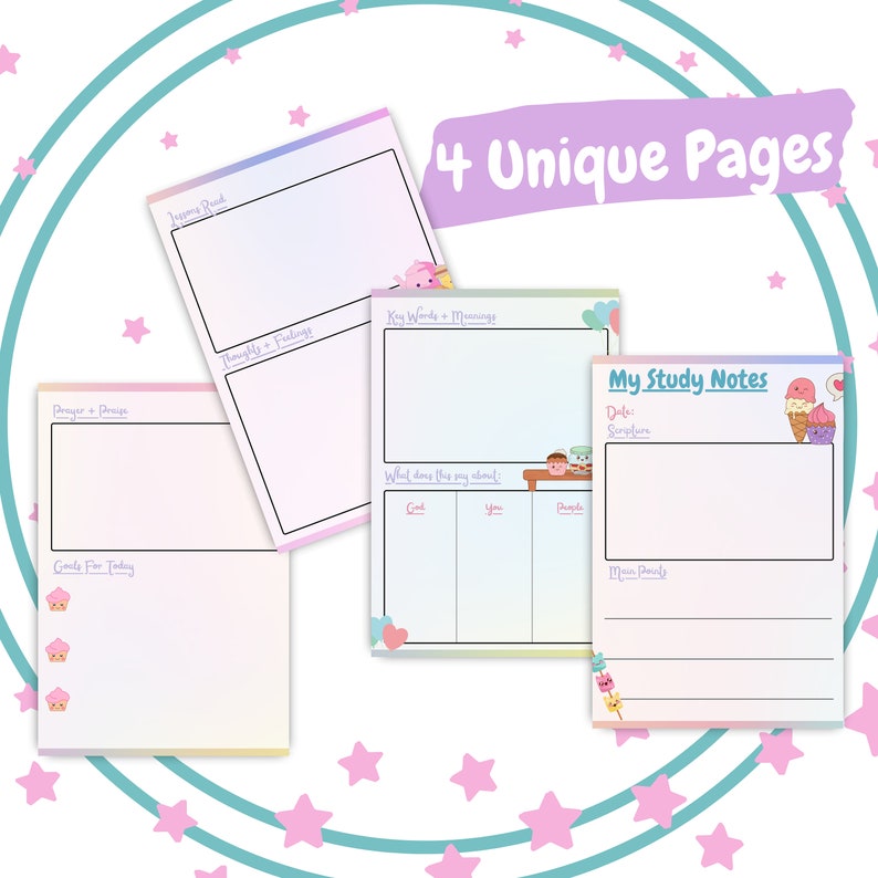 Kawaii Sweets Themed | Printable Bible Study and Devotional Sheet | in ...