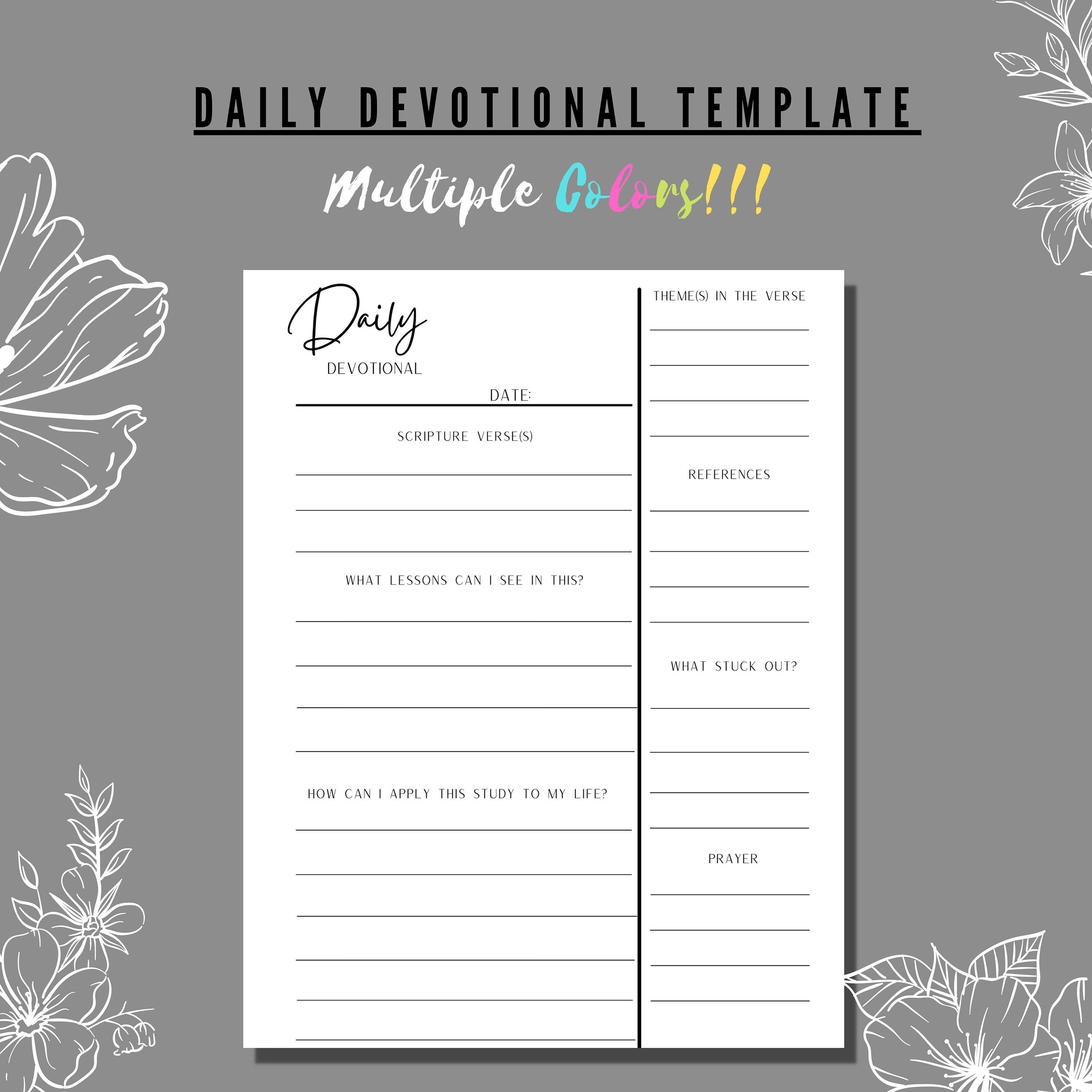 Daily Devotional Template Printable Multicolor Bundle PDF Etsy Daily Devotional Template Printable Multicolor Bundle PDF Etsy