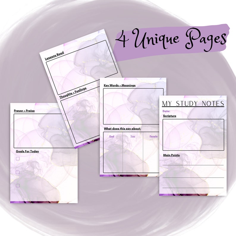Purple Ink | Printable Bible Study and Devotional Sheet | in Depth ...