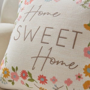 Home Sweet Home Spring Flowers Garden Embroidery Decorative - Etsy