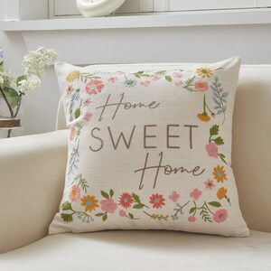 Home Sweet Home Spring Flowers Garden Embroidery Decorative - Etsy