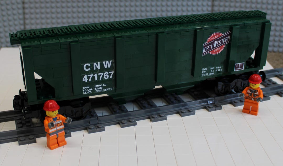Custom Train Northwestern Closed Hopper Car DARK GREEN "please Read ...
