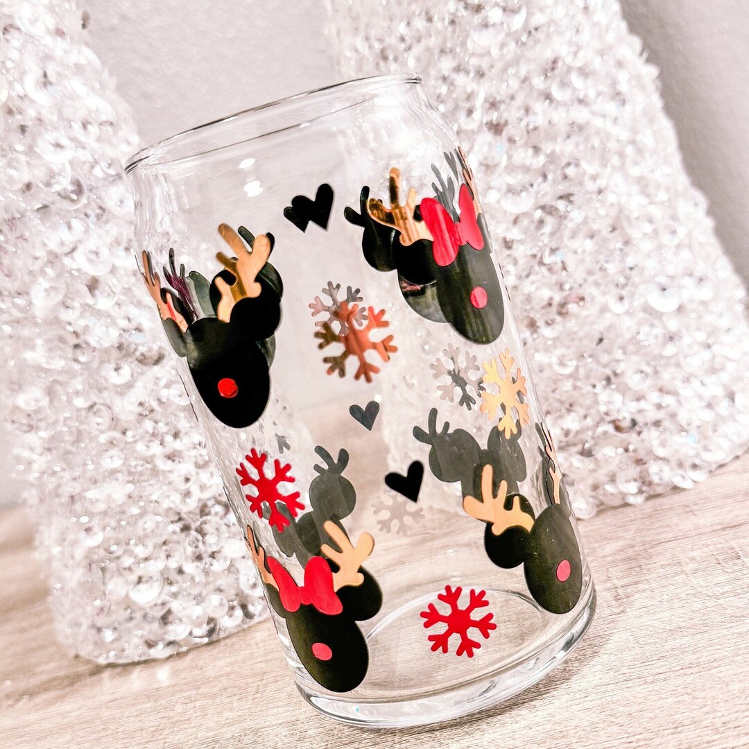 Reindeer Mouse Christmas Libbey Beer Can Glass Soda Can - Etsy