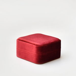Ruby Red Velvet Ring Collection Case Travel Ring Box Shiny - Etsy